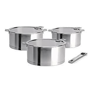 Cristel Strate Saucepan, 1.5 quart/2 quart/3 quart, Silver