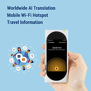 Langogo Genesis 2-in-1 AI Translator Device and Voice Recorder Transcriber, 100+ Languages Instant Two-Way Translation and Transcription Recorder, Built-in Data, 3.1inch Retina Display, White