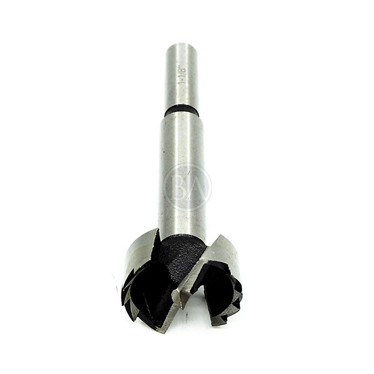 Benchmark Abrasives Drilling Forstner Drill Bit for Smooth Cutting, Woodworking Tool for Cutting Holes, Punching in Soft Hard Wood, Round Shank Fit Drills, Drill Presses (1-1/8")
