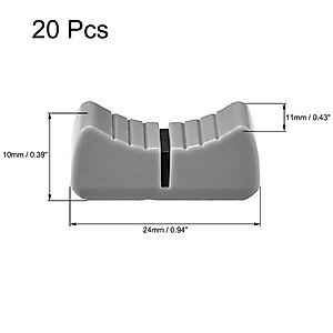 uxcell 24mmx11mmx10mm Console Mixer Slider Fader Knobs Replacement for Potentiometer Gray Knob Black Mark 20pcs (Fit Hole 4 x 0.9mm)