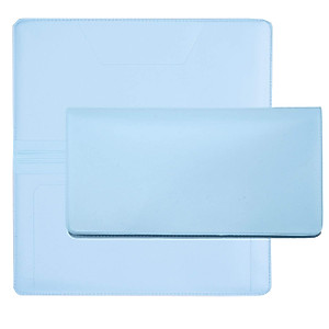 Baby Blue Vinyl Checkbook Cover, Top Tear Personal Vinyl Checkbook Cover