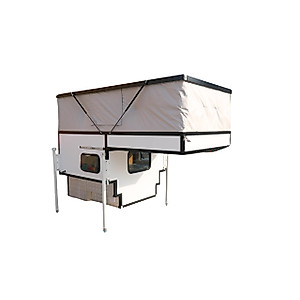 Pop-Up Truck Camper with Sliding Queen Size Bed/Sofa Bed/Bathroom and Kitchen., White