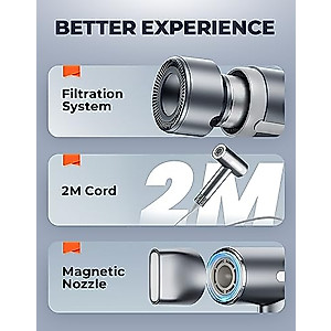 Hair Dryer, Kauoo High Speed Blow Dryer 2X Faster, 200 Million Ionic Hair Dryer, Low Noise, Lightweight Hairdryer for Home Travel, 110,000 RPM Motor, More Protection, Magnetic Nozzle, Color LED Light