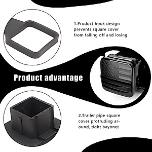 ZBGUN 2 Inch American Flag Trailer Hitch Cover Tow Hitch Covers Plug Cap Rubber Fits，for Toyota Jeep Chevrolet Ford Nissan Dodge Ram Porsche Range Rover Honda Ridgeline 2 Inch Hitch Receivers (Black)