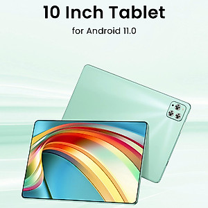 Pssopp 10 Inch Tablet, 5MP 13MP Camera Octa Core Gaming Tablet 6GB RAM 256GB ROM (Green)