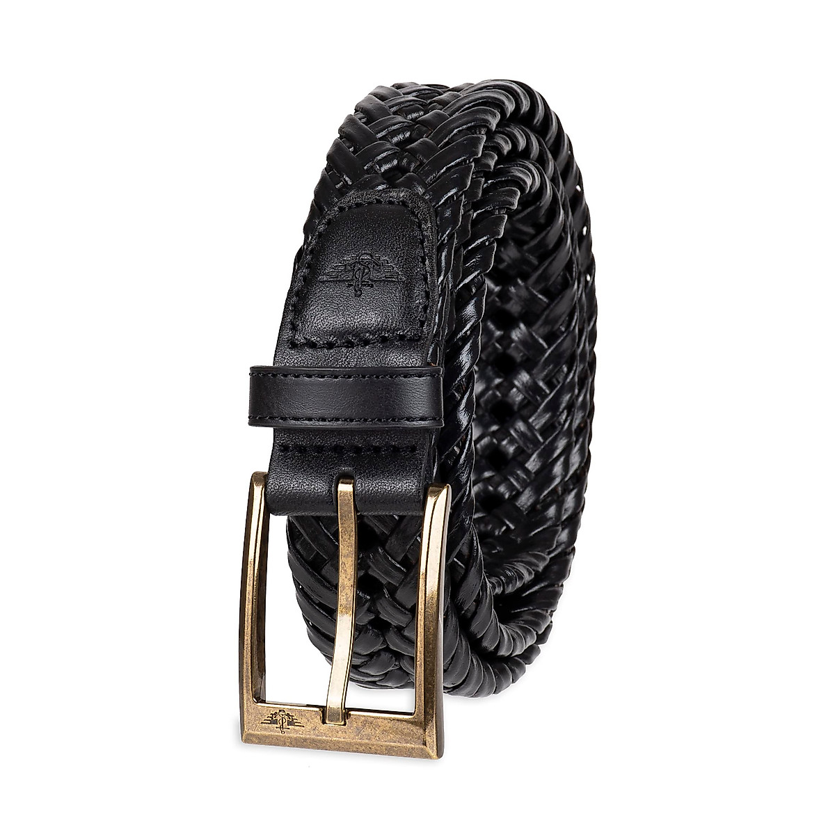 Dockers Men's Leather Braided Casual and Dress Belt,Black Glazed,36