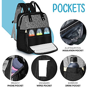 Diaper Bag Backpack, Multifunction Large Travel Backpack with Changing Pad for Moms Dads, Waterproof Diaper Bag, Baby Bag For Boys Girls With USB Charger Pacifier Case, Perfect Baby Gift Bag For Mom