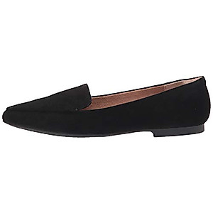 Amazon Essentials Women's Loafer Flat, Black Microsuede, 11 Wide