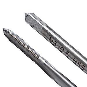 Saipe 10pcs Micro Taps Bit Small Hand Screw Thread Taps M1-M3.5 HSS Mini Metric Plug Tap Screw Tap Drill Tap Drill Set Tapping tool with Adjustable Tap Wrench 1/16-1/4''