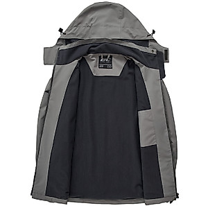 Diamond Candy Women's Waterproof Rain Jacket with Hood Lightweight Outdoors Raincoat Grey