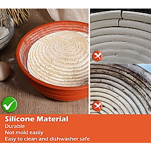 Webake Silicone Bread Proofing Basket,Collapsible Sourdough Bread Baking Supplies Dough Proofing Bowl Containers Oven Safe Baking Gifts for Bakers 9 INCHES