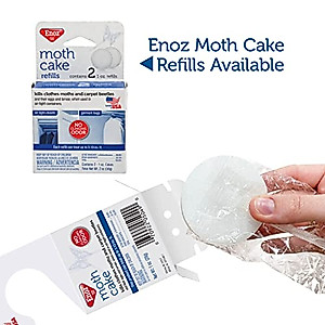 Enoz Moth Cake, Kills Clothes Moths and Carpet Beetles, No Clinging Odor, 1 Oz Hanger (Pack of 8)