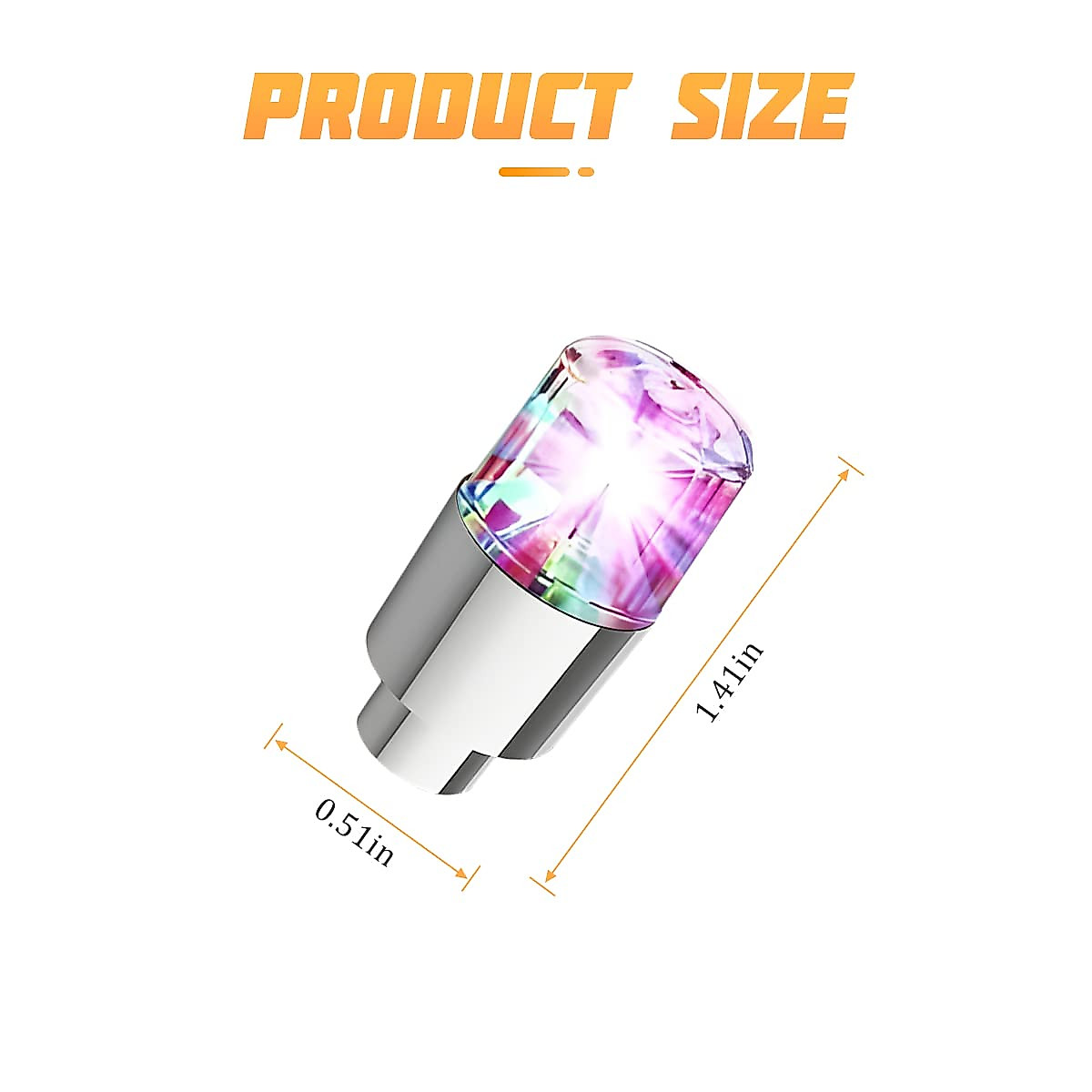 4PCS LED Car Wheel Tire Valve Caps Lights, Neon Spoke Flash Light Bulb for Bike Motorcycle, Waterproof Motion Sensors Led Lamp with 10 Extra Battery, Auto Accessories