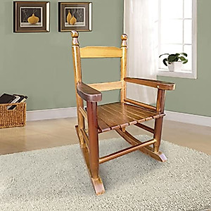 HomVent Kids Rocking Chair, Wooden Rocking Chair Indoor Outdoor Child's Porch Rocker Rocking Chair for Garden, Lawn, Balcony, Backyard (Light Oak)