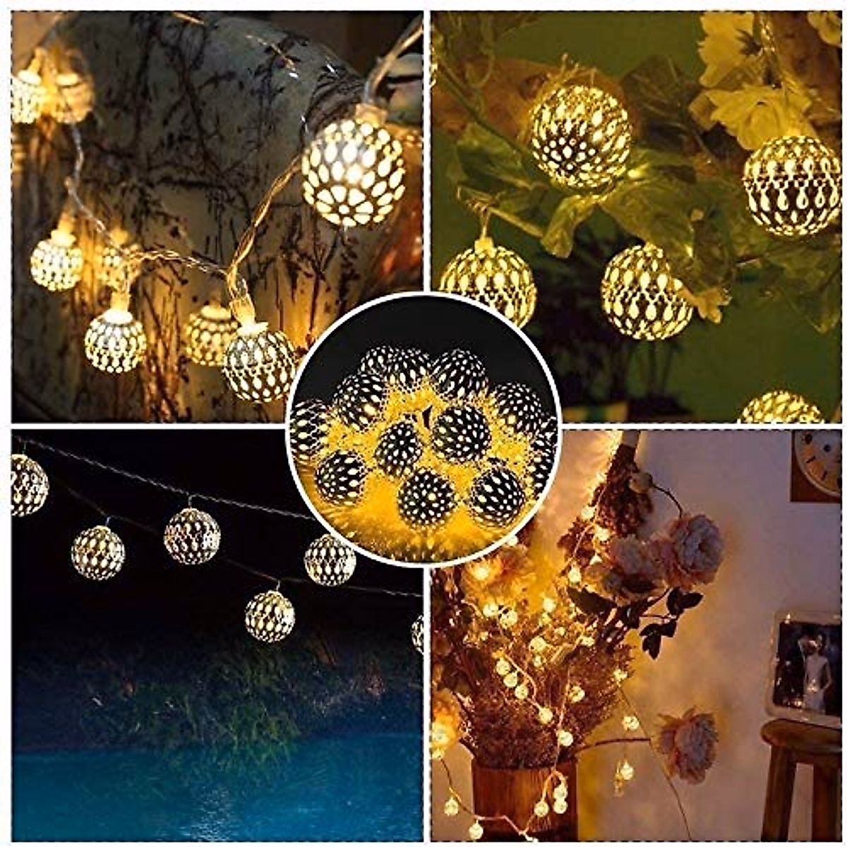 ZSMPY Fairy Lights Solar Led String Lights Fairy Lights 20 Leds-50 LEDs Garden Lights, 5m-7m Copper Wire Solar Lights for Halloween, Christmas, Tree, Garden, Home, Wedding, Party