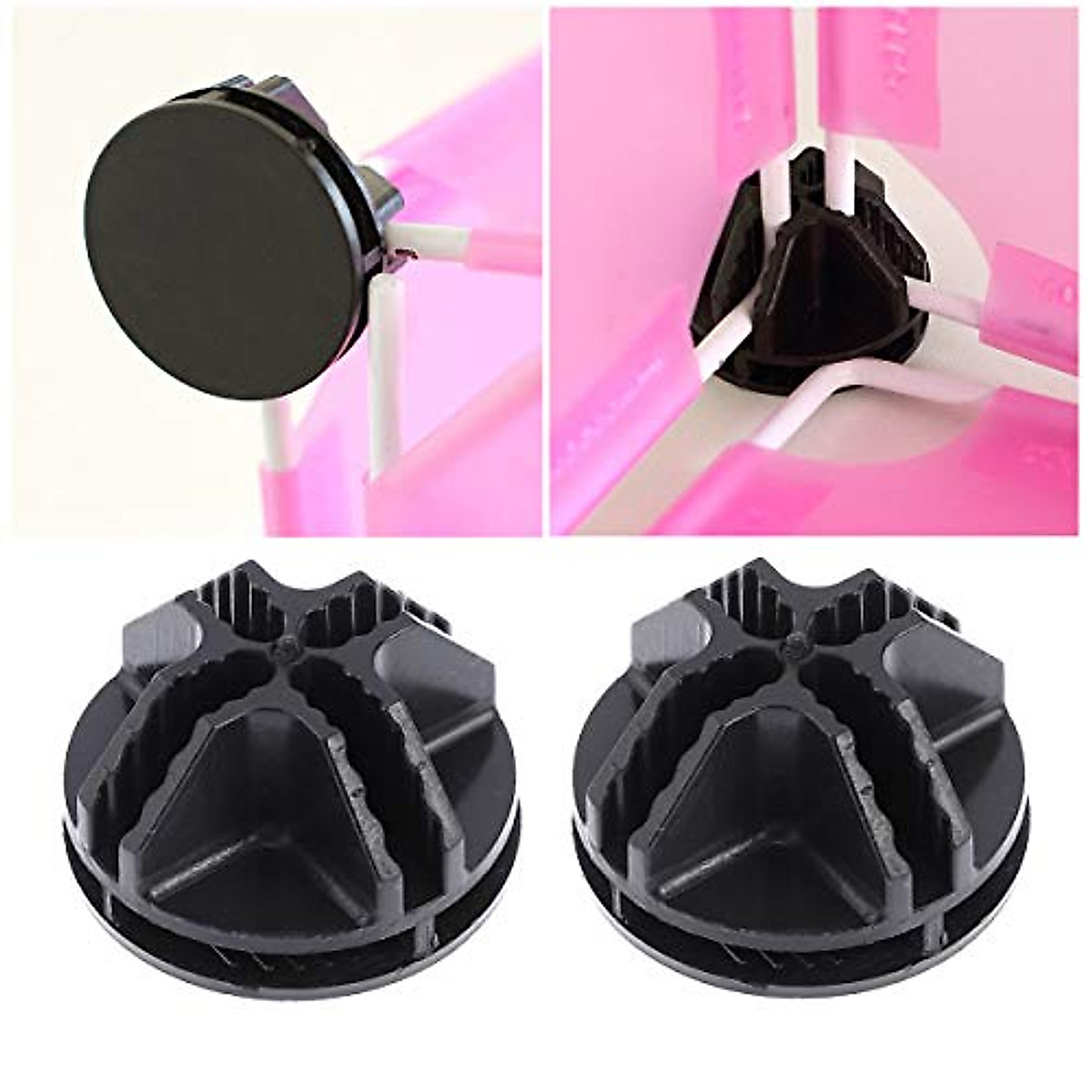 OUNONA 20 Pcs Wire Cube Plastic Connectors for Cube Storage Shelving and Cabinet Modular Organizer Closet Clasp Buckle Clip (Black)