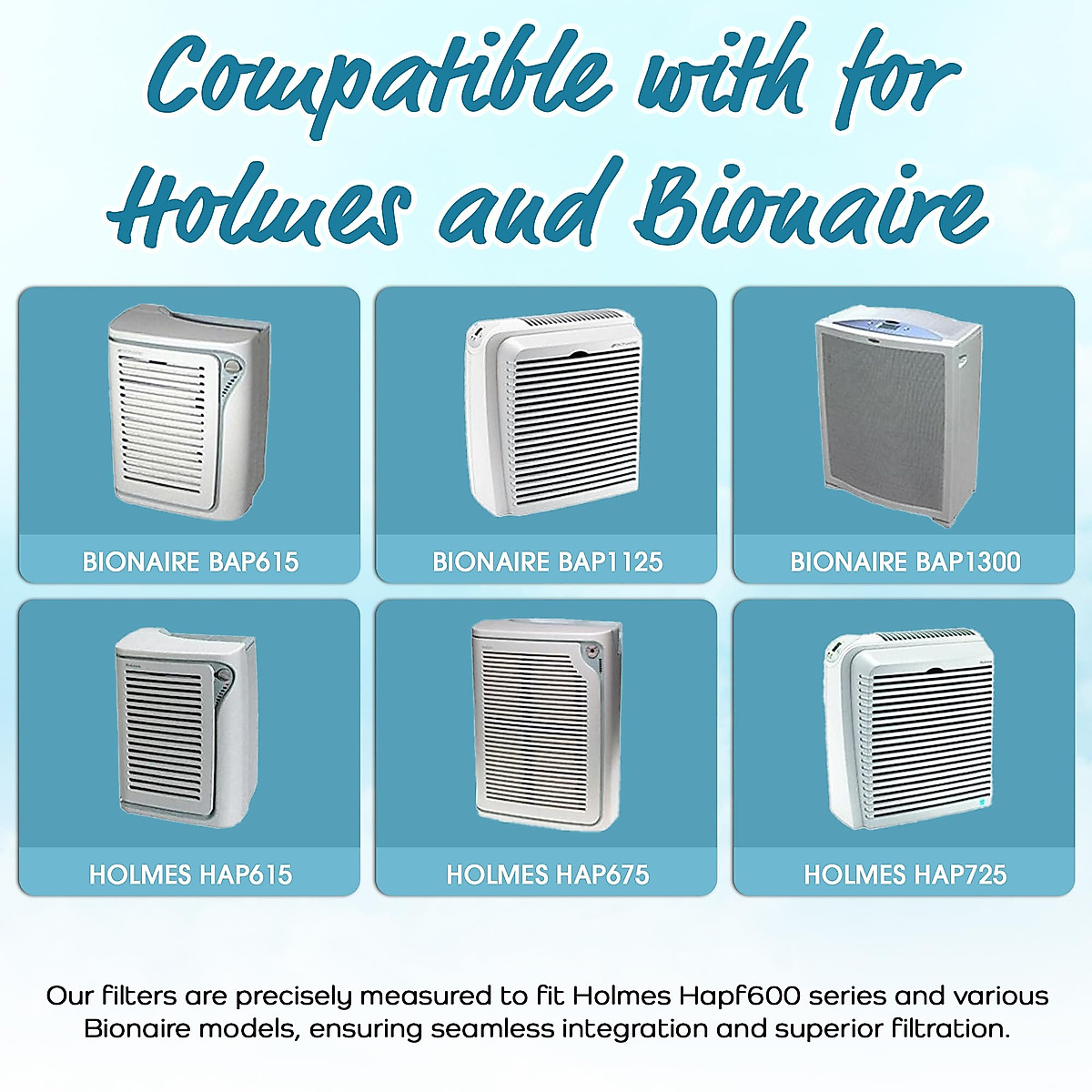 Breathe Naturally - Hapf600 HEPA Carbon Filter Replacement for Holmes Air Purifiers - High Efficiency Carbon Air Cleaner Filters - Compatible with Holmes HAPF600 Series - (2 Pack Carbon Filter C)