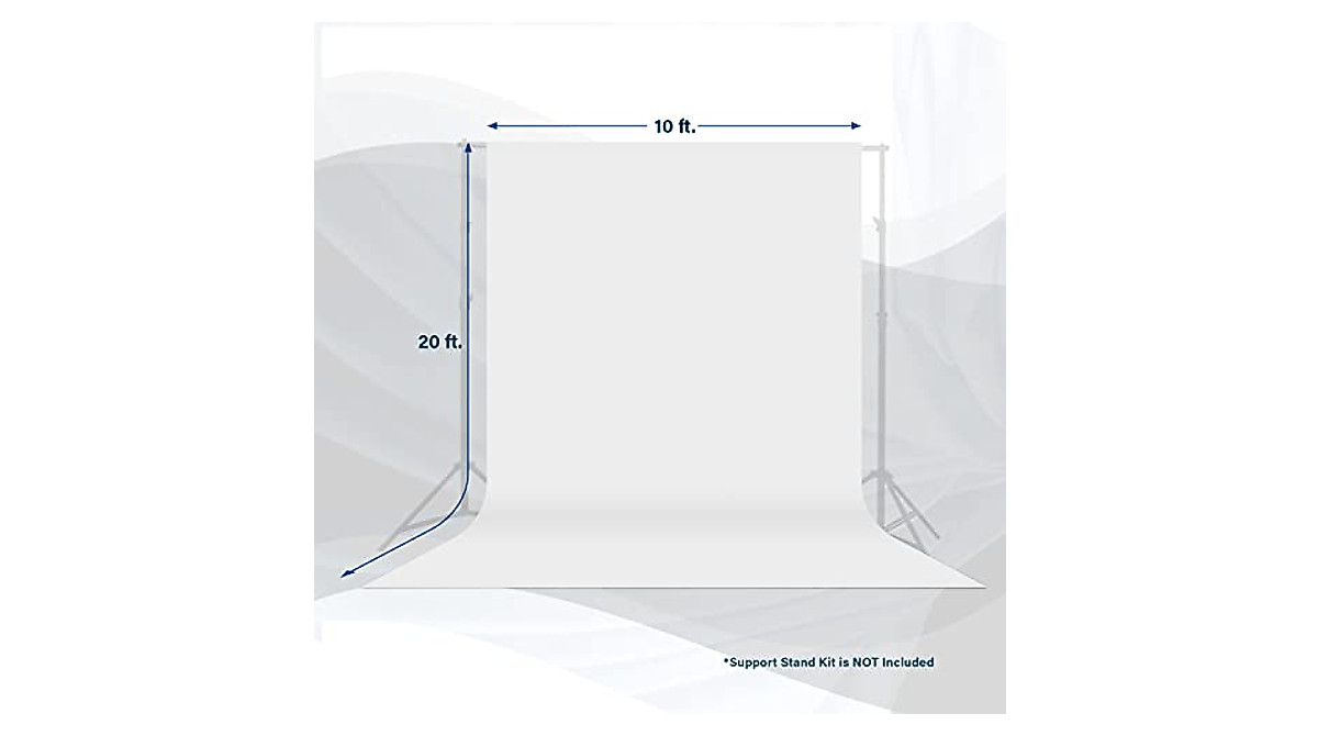 Julius Studio 10x20 ft White Chromakey Backdrop for Photography & Video
