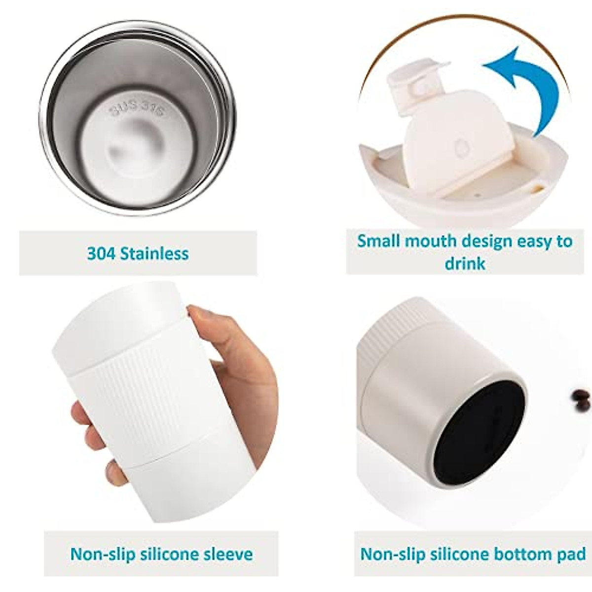 17oz. Coffee Travel thermos ,Stainless Steel Travel Mug&Tumbler Vacuum Insulated Cup(White)