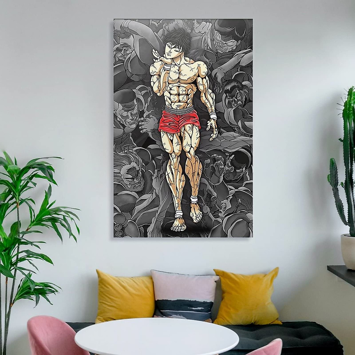 XIANNA Baki The Grappler Anime Poster (6) Painting On Canvas Wall Art Poster Scroll Picture Print Living Room Walls Decor Home Posters 16x24inch(40x60cm)