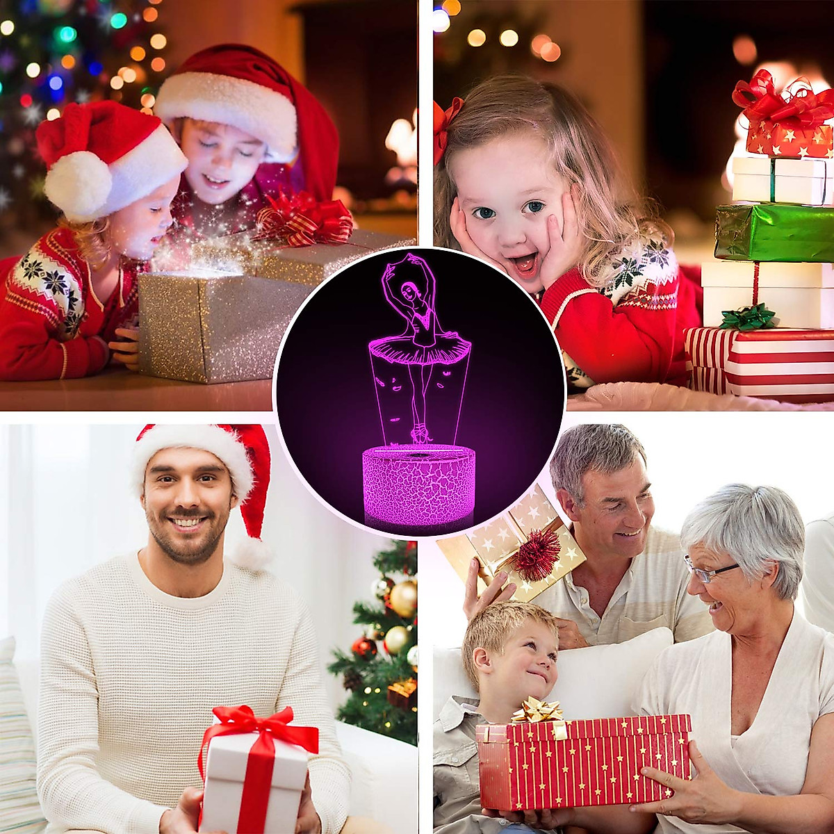 Ballet Dancing Gifts, 3D Illusion Lamp Kids Night Light with Remote Control 16 Colors Changing Gifts for Mom, Birthday Gift, Wedding Gifts, Grandmother Gifts, Valentines Gift, Graduation Gifts, Friend