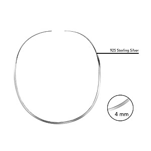 AeraVida Minimalist Contempo Plain Sterling Silver Choker Necklace