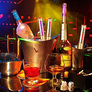 4 Pieces LED Strobe Baton Bottle Service Sparklers LED Metallic Bottle Service Lights Handheld Light for Nightclubs Weddings Parties Activities Supplies