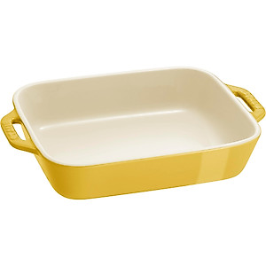 STAUB Stoneware Gratins Ceramics Rectangular Baking Set, Casserole Dish, 2-Piece, Citron, 2-pc