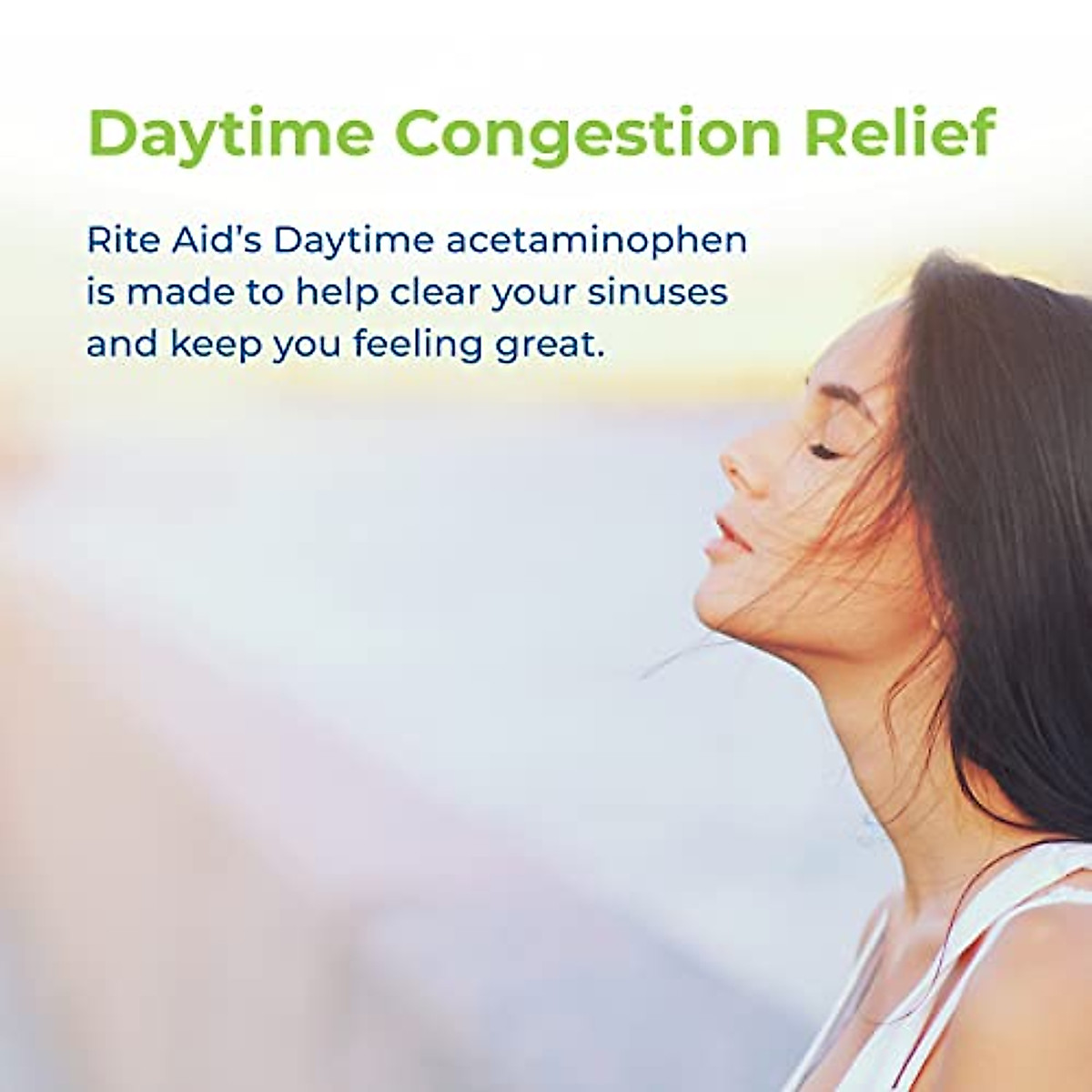 Rite Aid Daytime Severe Sinus Congestion & Pain Relief - Acetaminophen, 325 mg - 24 Caplets | Multi-Symptom Non-Drowsy | Sinus Relief | Cold and Flu Medicine | Severe Cold & Sinus Medicine for Adults