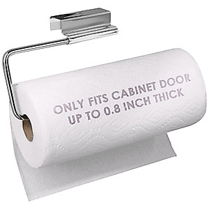 COMFECTO Over The Cabinet Door Paper Towel Holder for Kitchen Bathroom, Stainless Steel 12 Inch Paper Towel Roll Holder