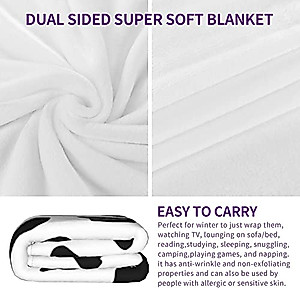 Cow Print Hooded Blanket Flannel Wearable Throw Blanket,Blanket Hoodie Warm Wearable Blanket Soft Fleece Throw Blankets Comfy Hoodie Blankets for Kids Adults