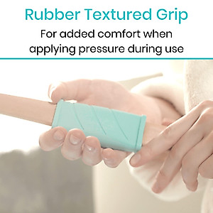 Vive Lotion Applicator for Back, Feet (17.5") - Self Washer Beauty Shower Sponge, Long Handle Cream Wand for Elderly, Women - Apply Medicine, Skin Cream, Body Wash, Sunscreen -Easy to Clean