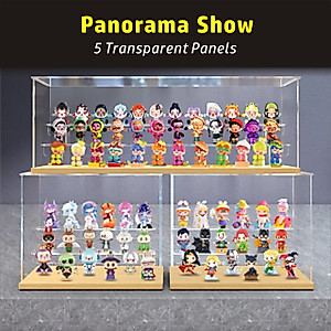 ZzHobbiEs Clear Display Case with Openable Door & Ladder, 3 Tiers Panoramic Display Dustproof Protection for Collectibles, Action Figures, Mini Figurines(3 Tier(Ladder): 8.6x7/ H9.2 in)