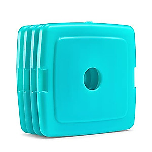 Cool Coolers by Fit + Fresh, Reusable & Long-Lasting Slim Ice Packs, Perfect Addition To Your Lunch Box, Camping Accessories, Insulated Lunch Bag, Beach Cooler Backpack & More, 4PK, Green