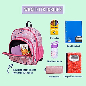 Wildkin 12 Inch Backpack Bundle with Insulated Lunch Bag (Magical Unicorns)