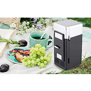 Mini Fridge,Portable Cooler and Warmer, Portable LED Mini USB Refrigerator Drinks Beverage Cans Refrigerator, Mini Fridge for Bedroom Car Office Desk Dorm Room