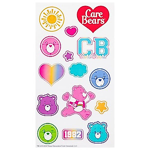 Silver Buffalo Care Bears Plastic Bottle with Sticker Set and Twist Spout Featuring Good Luck Bear, Grumpy Bear, Share Bear, and Cheer Bear, 32 Ounces