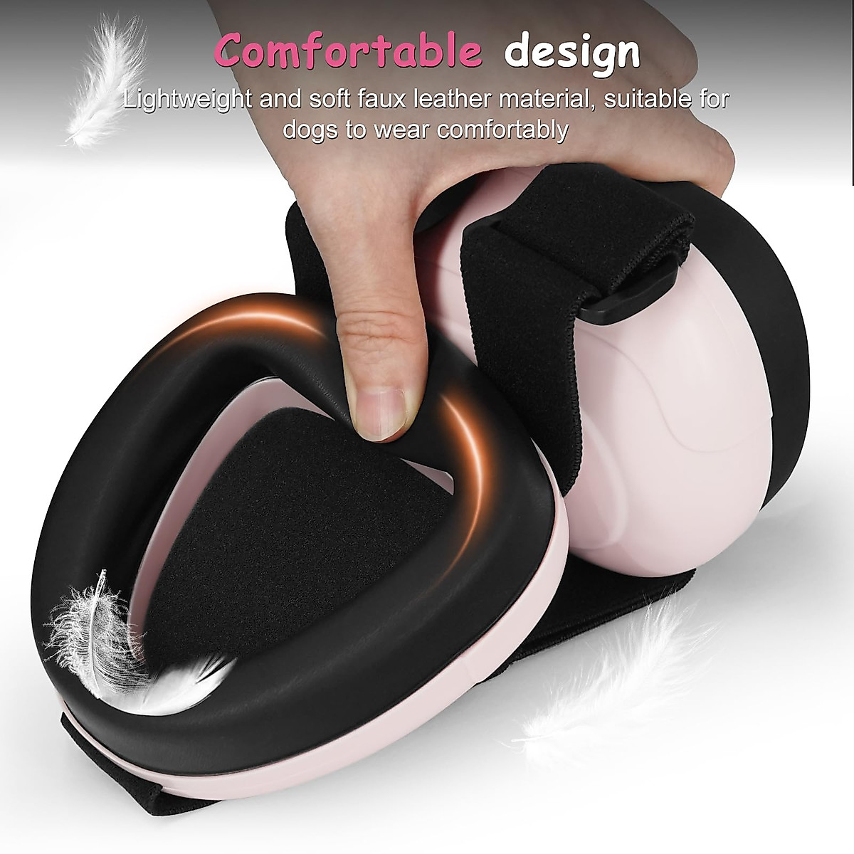 BERGWERK Dog Ear Muffs For Dog Hearing Protection,29dB NRR Dog Earmuffs for Noise Protection (Pink, Medium)