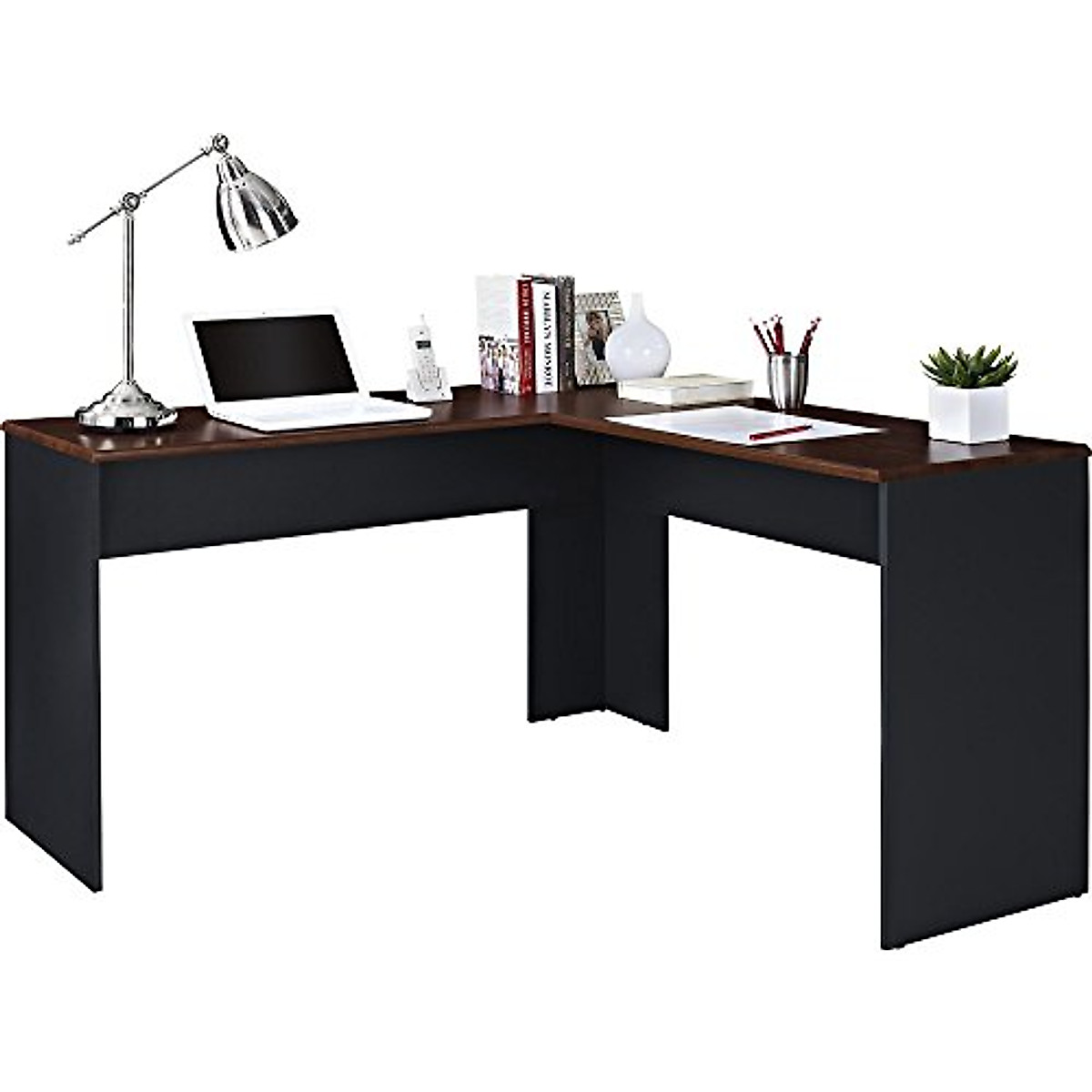 Ameriwood Home The Works L Desk, Cherry