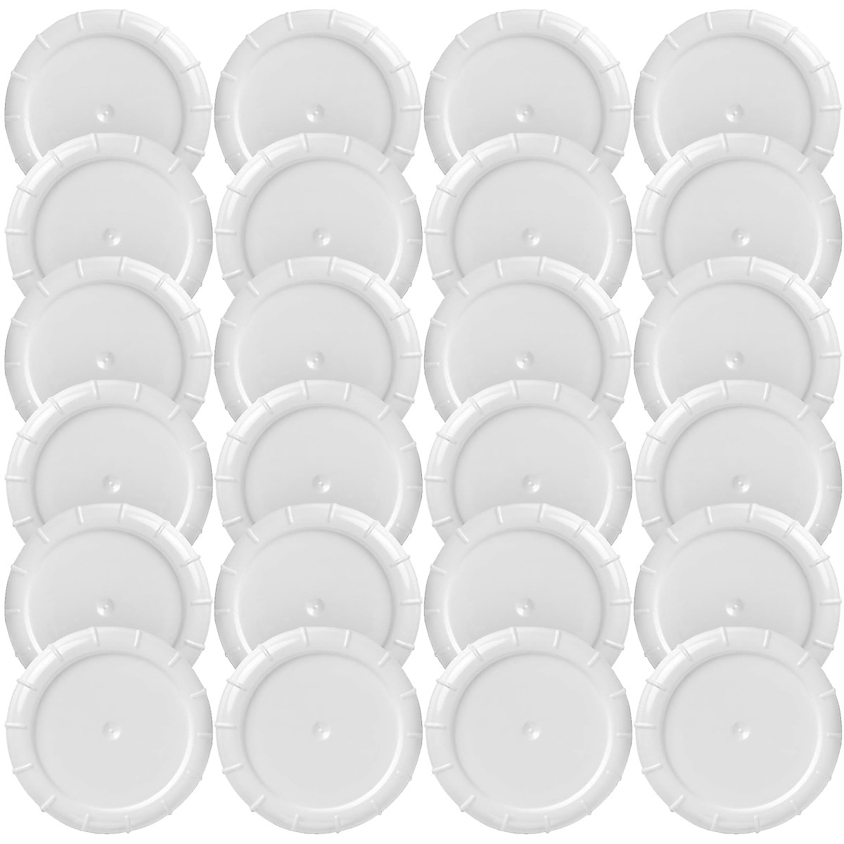 Replacement Snap-On Caps for Stock Your Home Milk Bottles (24 Pack), 48mm Snap-On Caps for Glass Milk Bottles, Tamper Resistant Lids, Plastic Leak Proof Lid, Crack Resistant Bottle Cap Refills, White