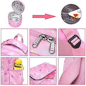 Sunborls Kawaii Backpack Cute Butterfly Exterior Teen Girls School Bookbag with Lunch Pail Pencil Case 3pcs（Pink）