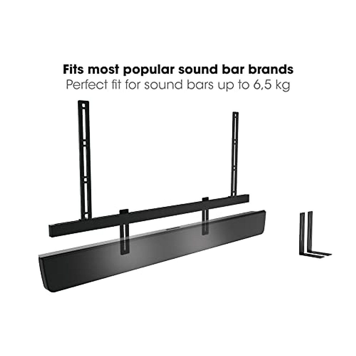 Vogel's SOUND 3550 soundbar mount | Also fits Bose Soundbar 500/700 | Sonos Arc/Beam/Playbar | Samsung | Sony | LG and JBL | mount for VESA 100 to 600 | Black | Max. 14.3 lbs (6,5 kg)
