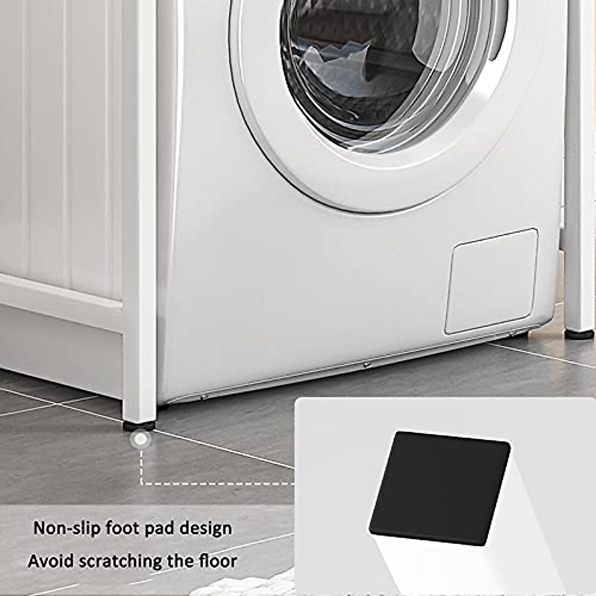 BKGDO Washer Storage Frames Floor Standing for Over Toilet,Thickened Carbon Steel Frame Washinghine Shelf,Drum Washinghine Rack,Space Helper for Bathroom/177Cm/Black/177Cm