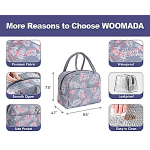 WOOMADA Stripe Insulated Lunch Bag for Women Men Reusable Waterproof Lunch Box Cooler Tote Bag with Pockets for Office Work, Picnic,Travel (stripe)