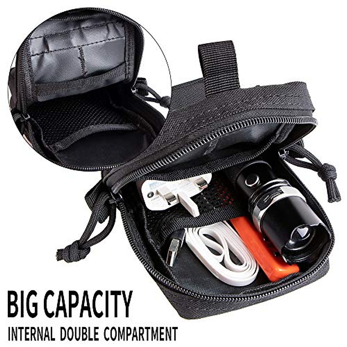 IronSeals Multi-Purpose Tactical Molle Pouch Waist Bag for Mobile Phone Belt Pouch Holster Cover Case for iPhone 14 Pro Max/13 Pro Max/12/11 Pro Max/XS Max, Size L