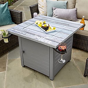 Relax Gray 30” Square Gas Fire Table
