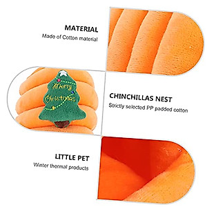 LIFKICH 1pc Hideout Cage Ferret Sugar Hedgehog Winter Accessory Hamster Mini Toy Nest Rat Animal Glider Pet Supple Mice Hut Plush Small Chinchilla House Guinea Habitat Squirrel Orange