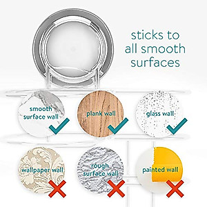 Navaris Hair Dryer and Flat Iron Holder - Suction Cup Wall Mount Blow Dryer and Straightener Mounted Storage Organizer for Bathroom - Stainless Steel