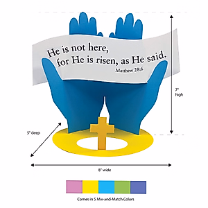 FreshCut Crafts Easter Devotional Matthew 28:6 "He is Risen Punch-Out Paper Bible Craft Kit 12 Pack: Creative Easter Verse & Color Creation Ideas for Children's School Projects, Home & Church Events