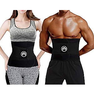 Waist Trainer Belt for Women & Man Waist Trimmer Weight Loss Workout Fitness Back Support Belts (Black,Medium)